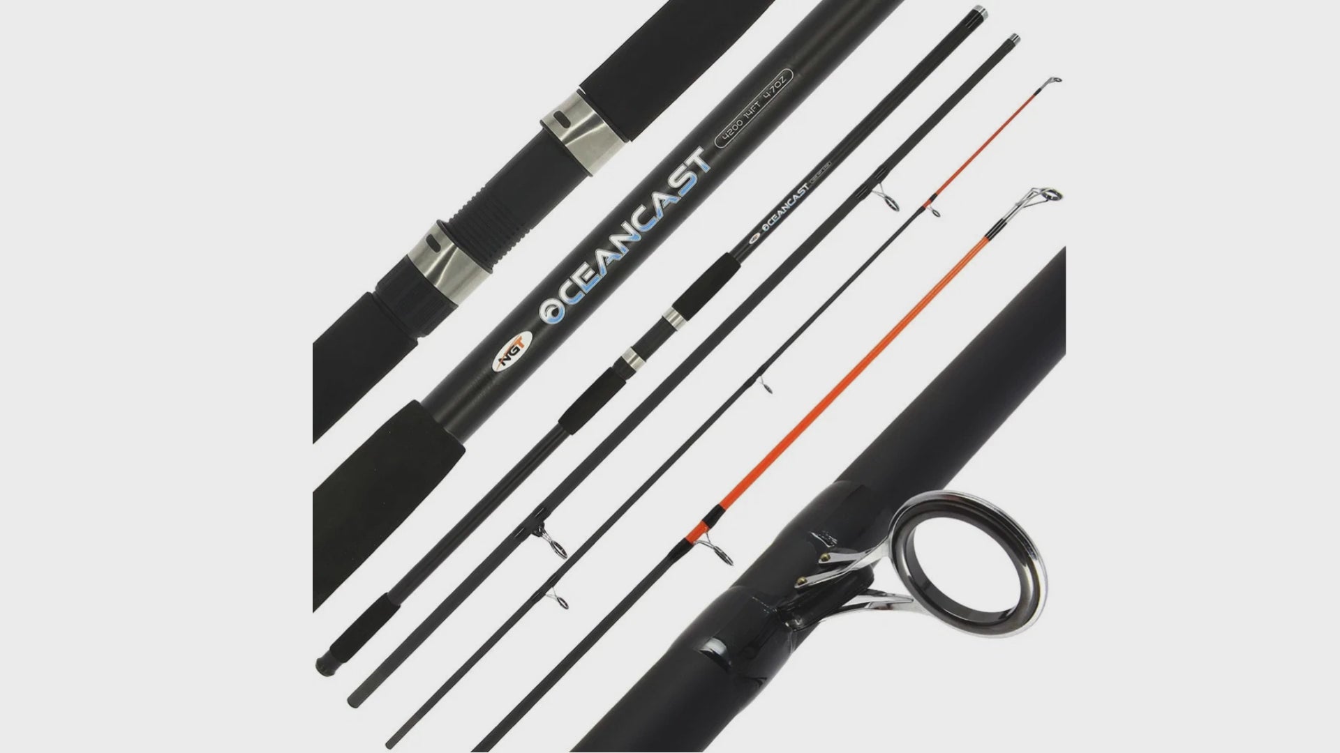 NGT Seamaster Pro 14ft, 4.20m, 3pc, 4-7oz Carbon Beachcaster Rod